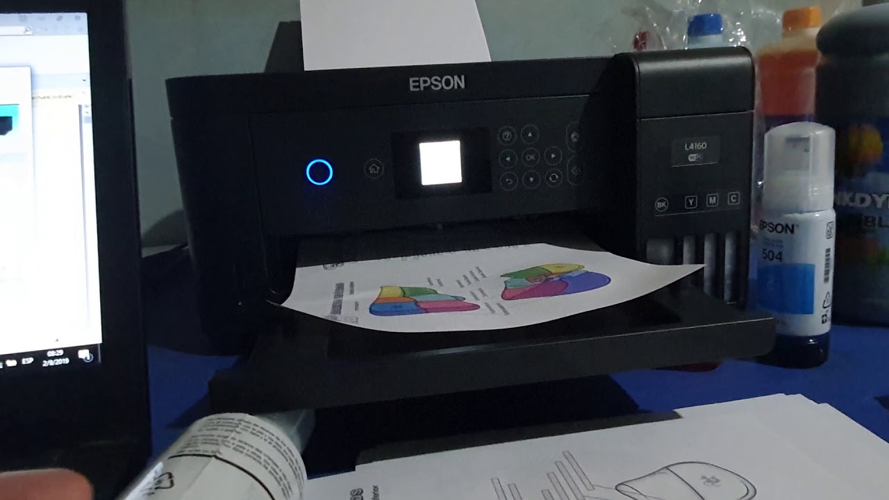 Impresora epson l460 doble faz prueba - YouTube