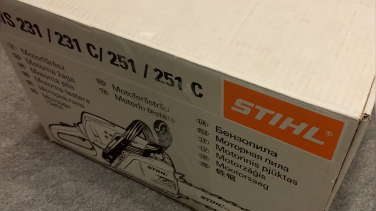 Обзор и распаковка бензопилы STIHL MS 231 - YouTube