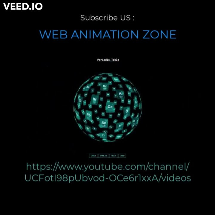 Periodic Table Elements Animation Using Html Css Javascript Threejs Webanimationzone