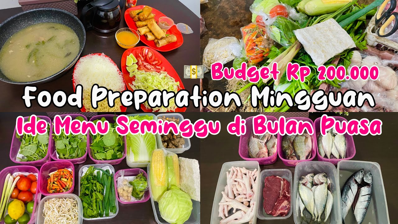 🐟 Daily Vlog IRT : Food Preparation Mingguan Budget 200k | Ide Menu ...