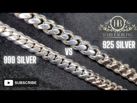 HarlemBling's 8mm 999 Silver vs. 10mm 925 Silver Miami Cuban Link Chains! - YouTube