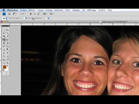 Photoshop tutoriel - les yeux rouges - YouTube