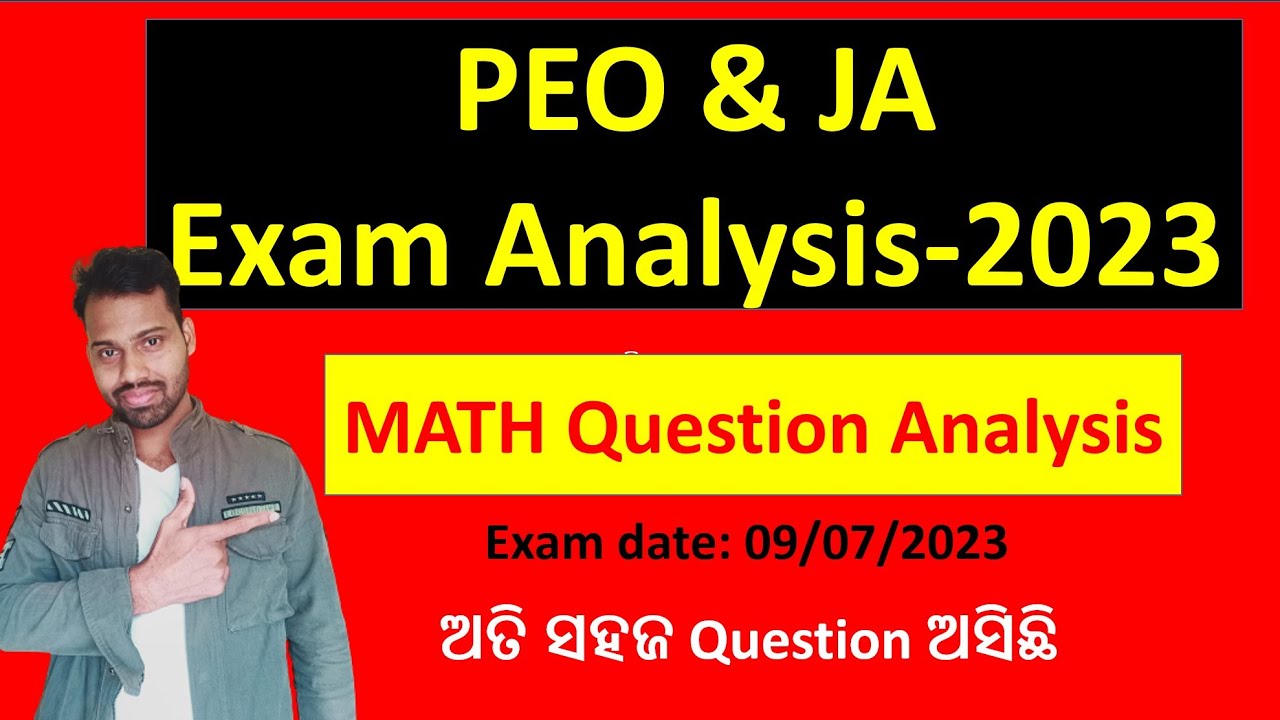 ossc peo & ja exam analysis। Math । - YouTube