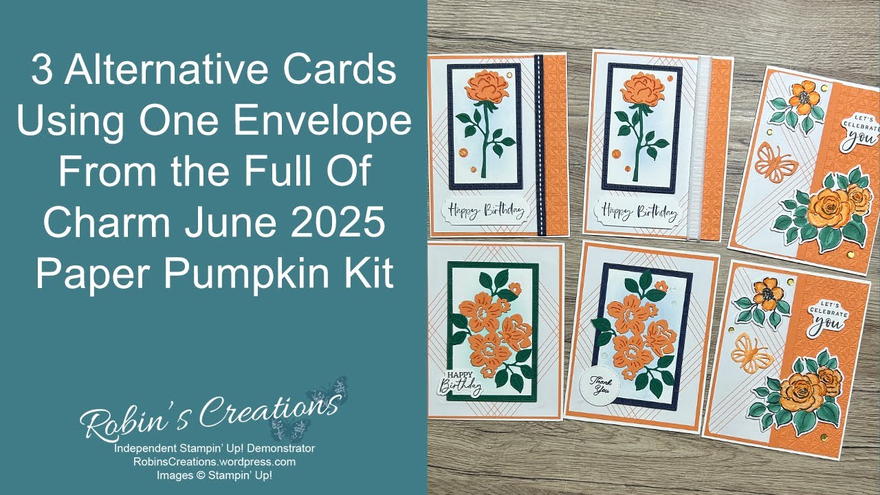 3 Alternative Cards Using One Envelope From the Full Of Charm June 2025 ...