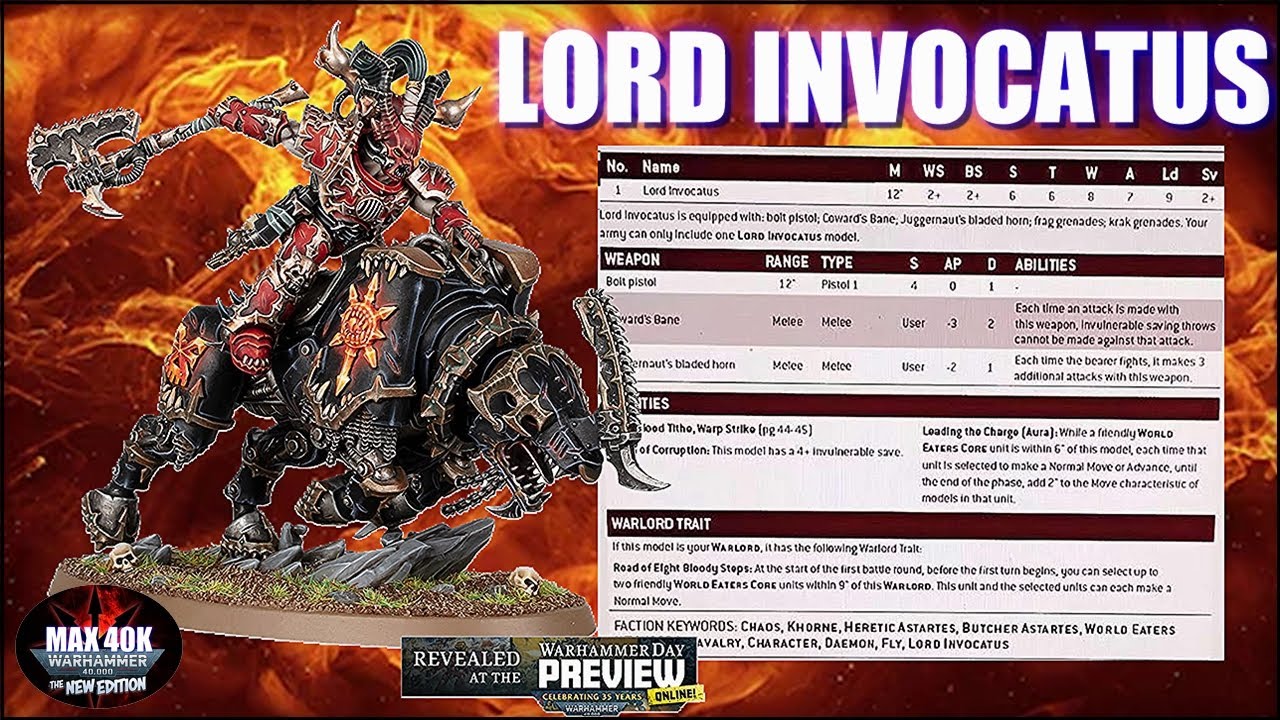 Lord Invocatus HQ World Eaters para Warhammer 40K - YouTube
