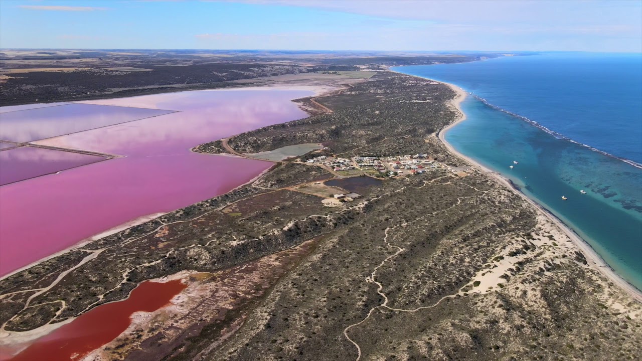 Hutt Lagoon (the Pink Lake), in Western Australia 2020 - YouTube
