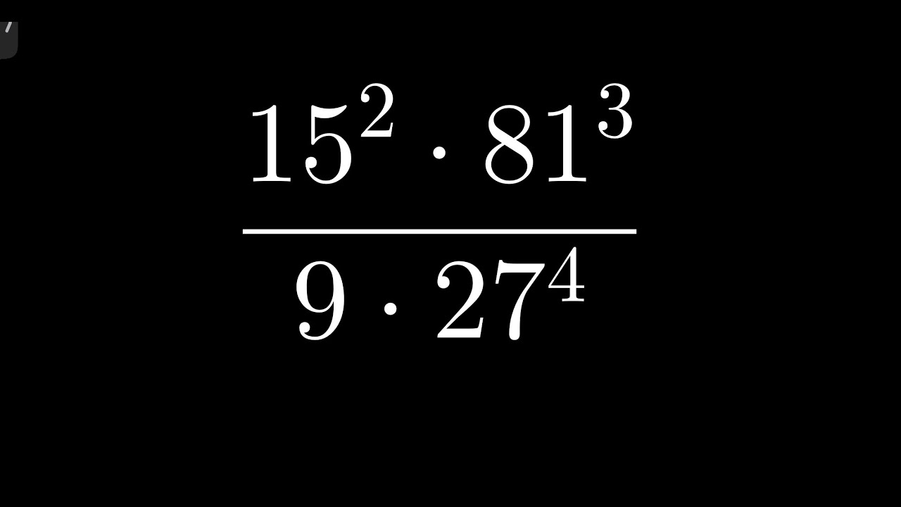 Exponent problem solve without calculator - YouTube