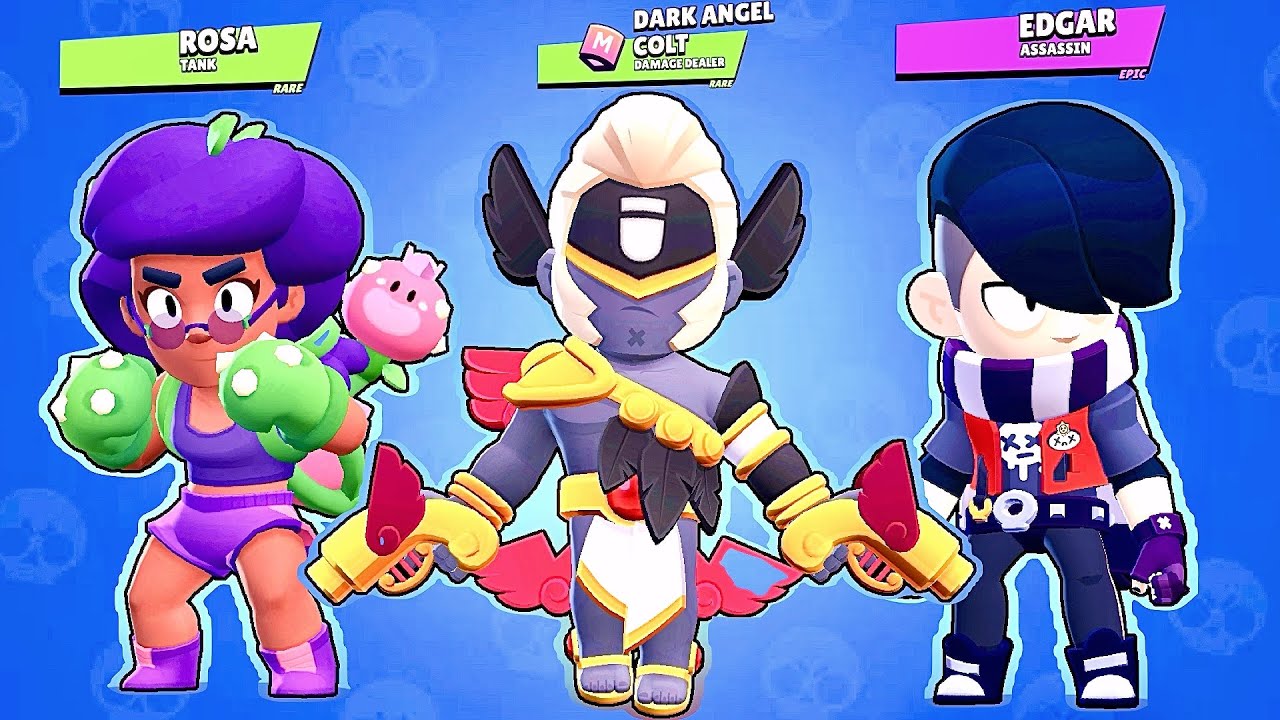 BRAWL STARS - EDGAR DARK ANGEL AND ROSA GAMEPLAY WALKTHROUGH (iOS ...