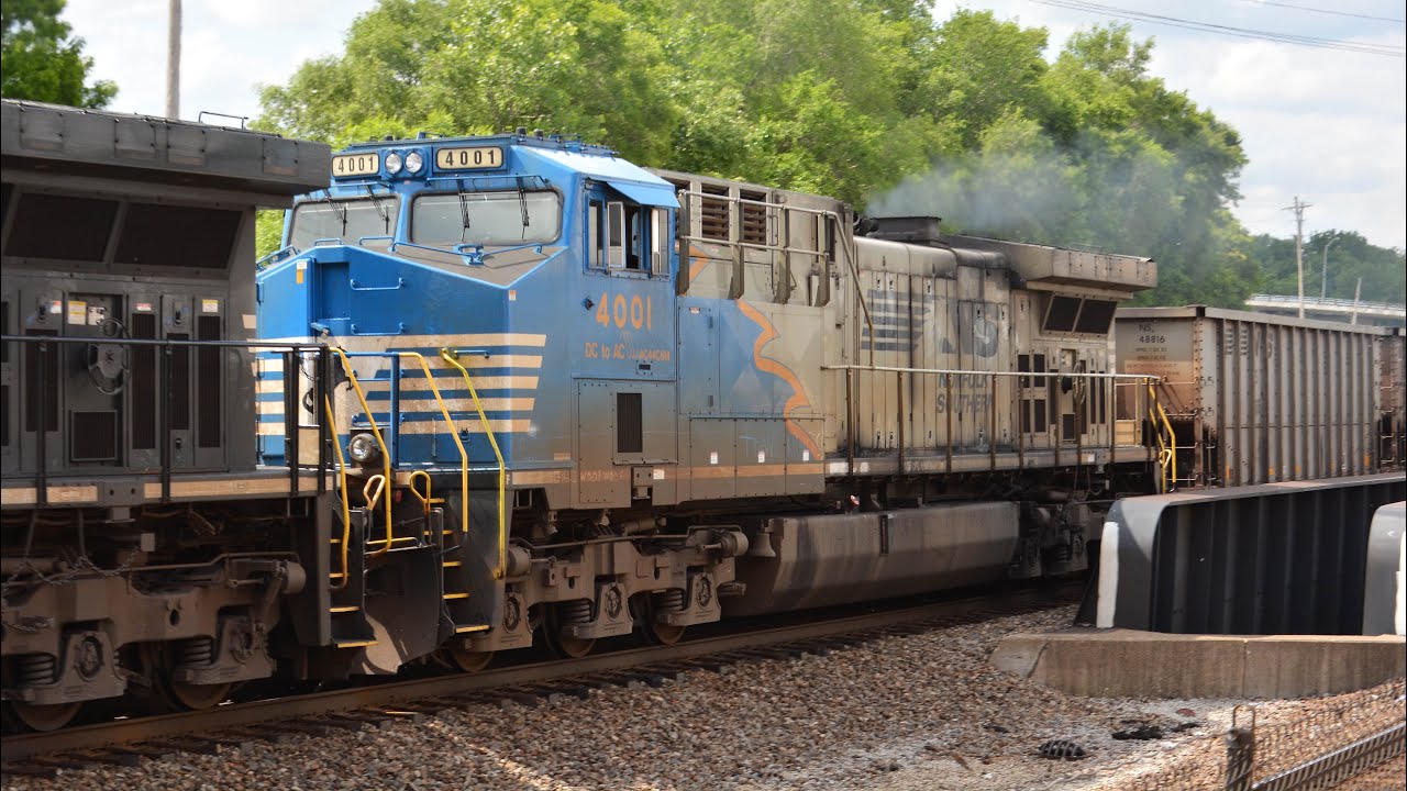 NS 861 w/ NS 4472 & NS 4001 (DC-AC Blue) at Lafayette, Indiana - YouTube