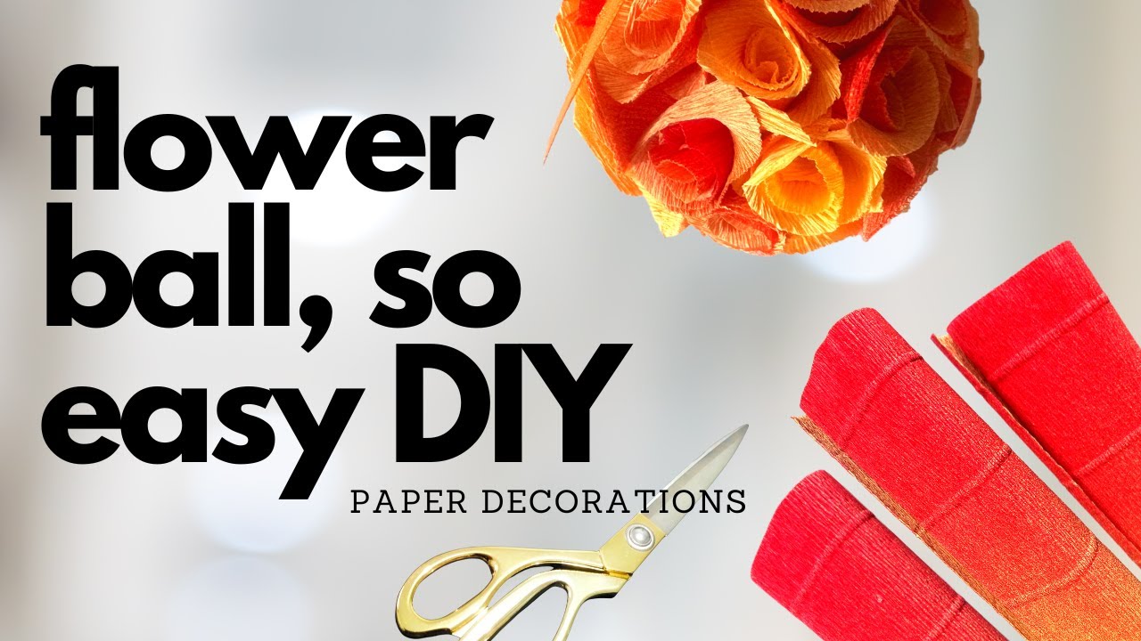 Super Easy Paper Rose Ball Decoration 🌹 | How To Make Flower Ball With ...