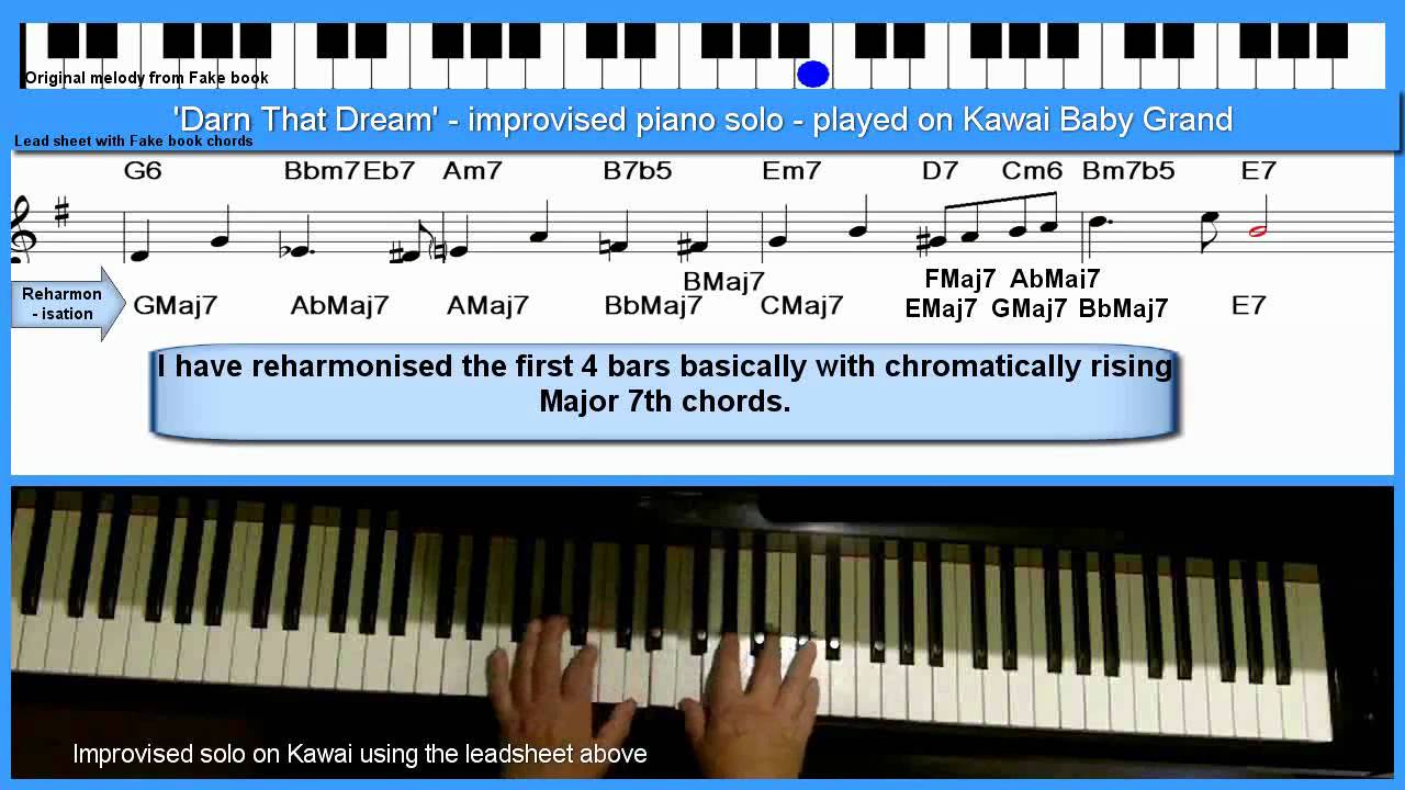'Darn That Dream' - solo jazz piano lesson - YouTube
