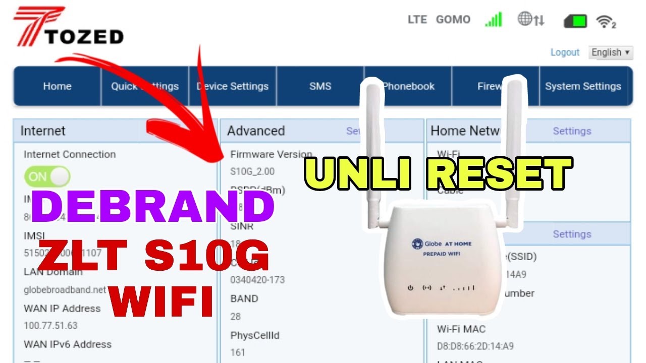ZLT-S10G WIFI 2.00 DEBRAND FULL ADMIN ACCESS (UNLI RESET) - YouTube