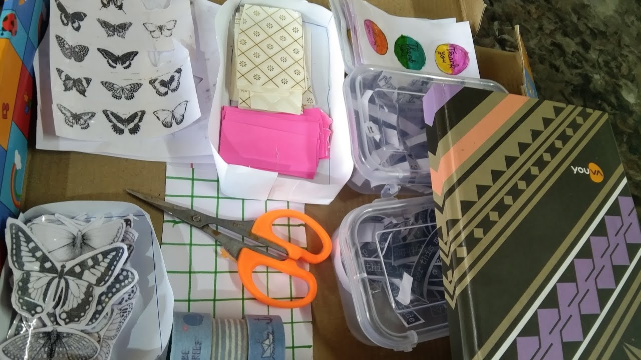 DIY journal kit for journalling has journal diary ,lots of stickers ...