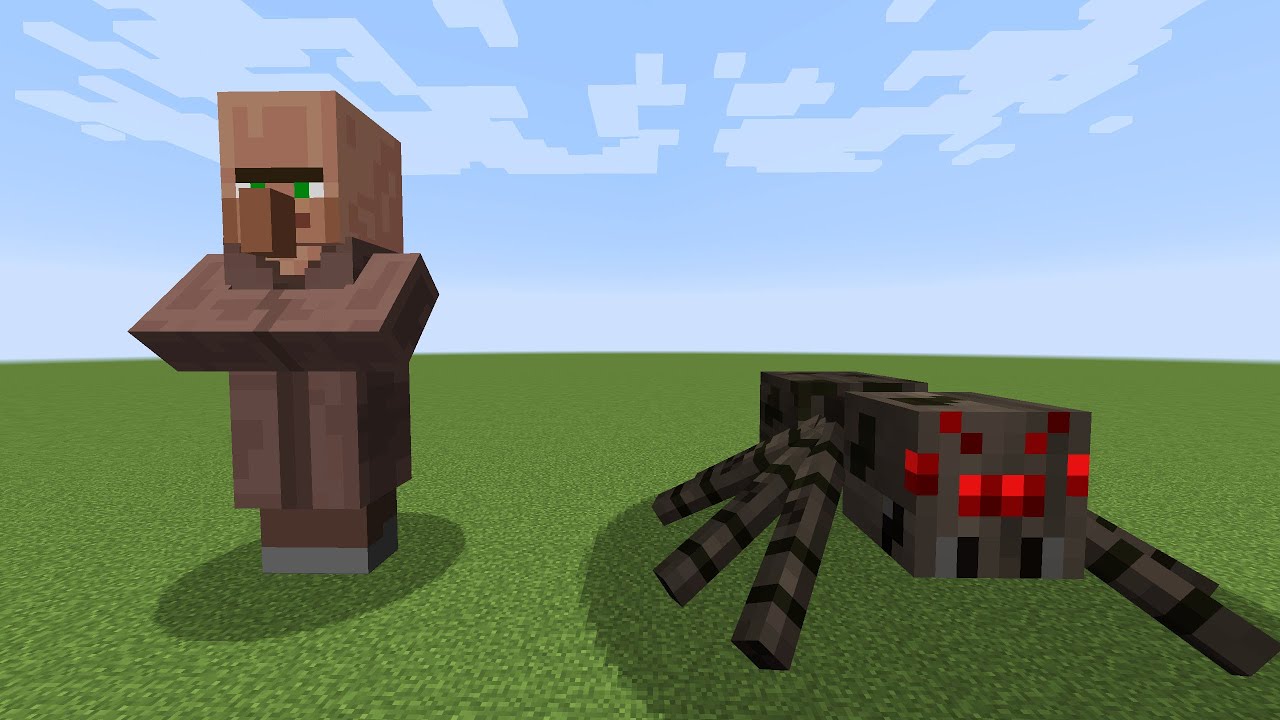 Villager vs Spider - YouTube