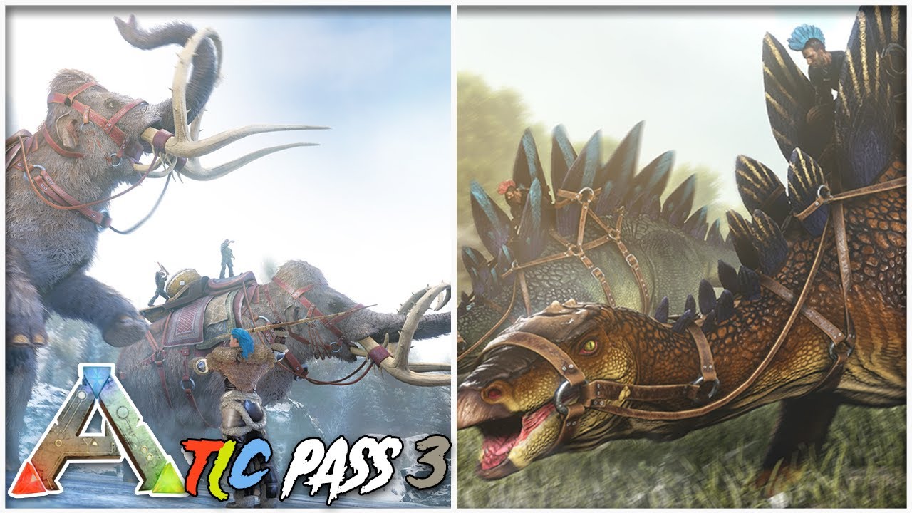 ARK TLC PASS 3 - Stegosaurus, Mamut - Szelídítés / Új Funkciók - YouTube