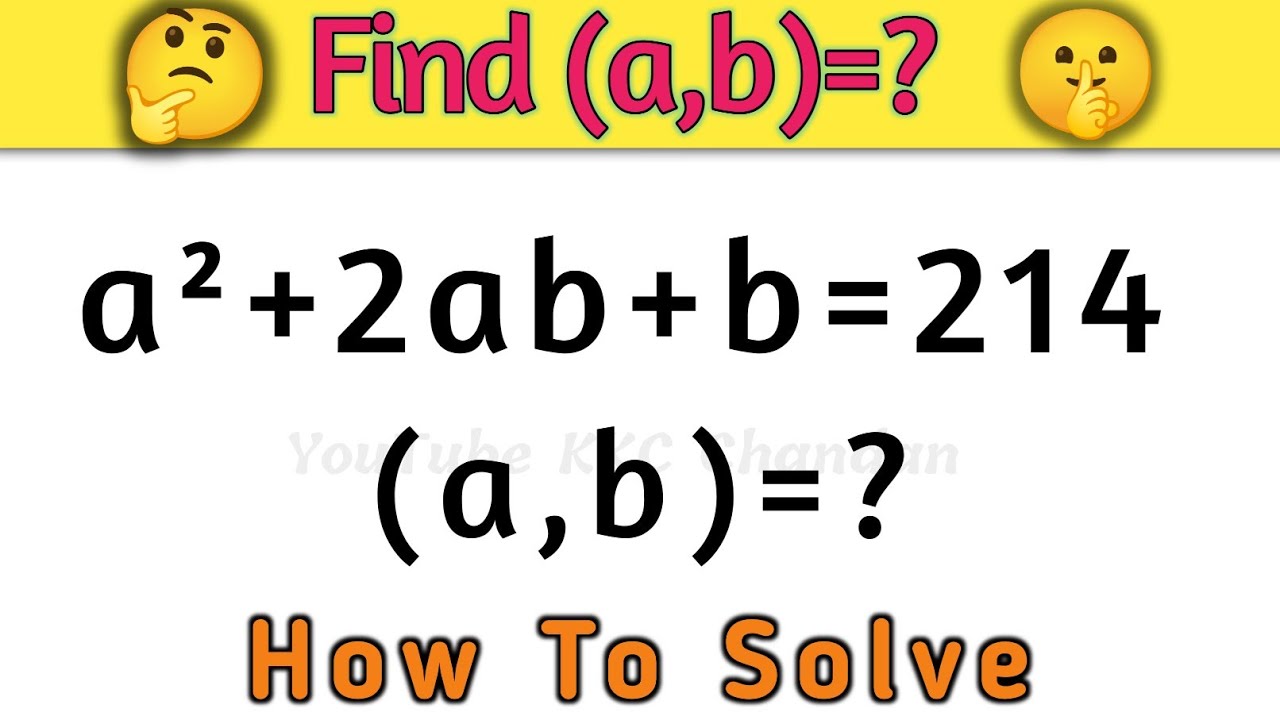A Nice Algebra Problem | Math Olympiad | Solve for 'a' & 'b'? - YouTube