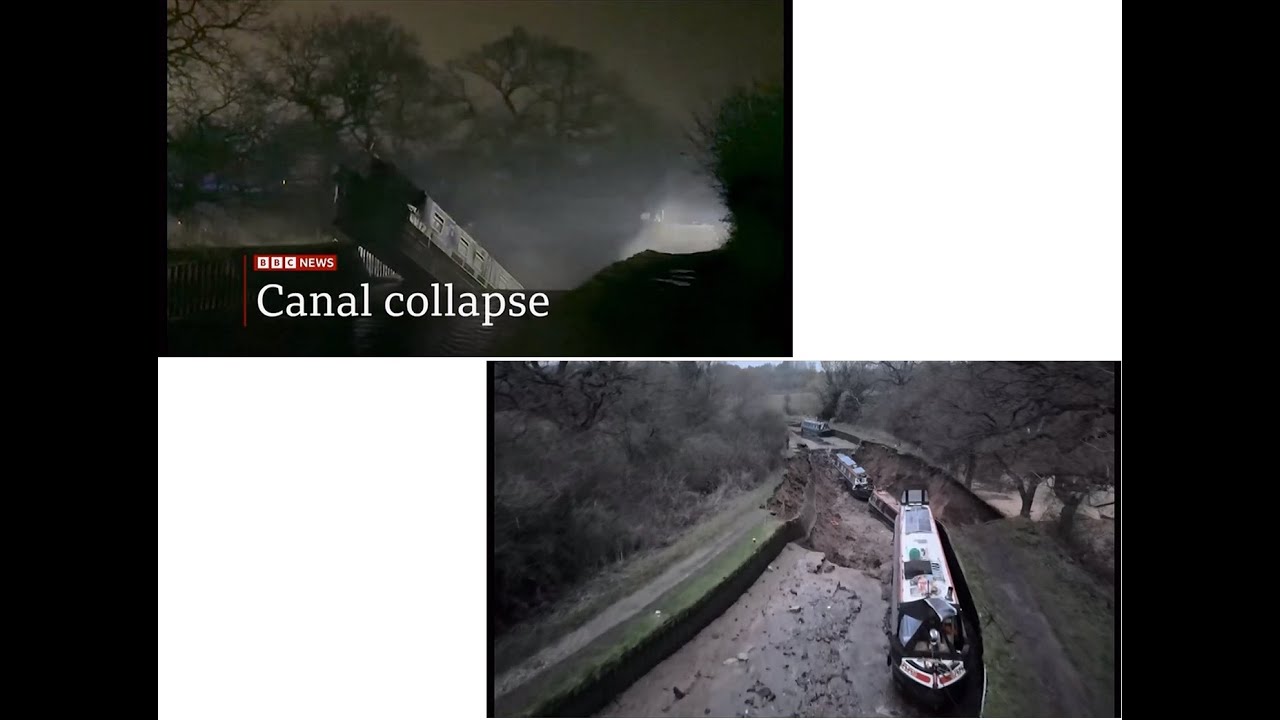 Major incident declared over giant collapse at canal in Shropshire (2 ...