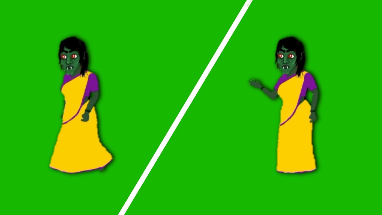 Green screen chudail character/ Green screen character/ Character pose ...