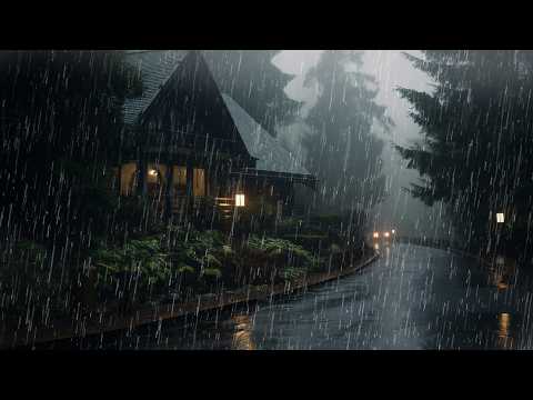 HEAVY RAIN at Night to Sleep Fast | Rain Sounds for Sleeping, Study & Relax