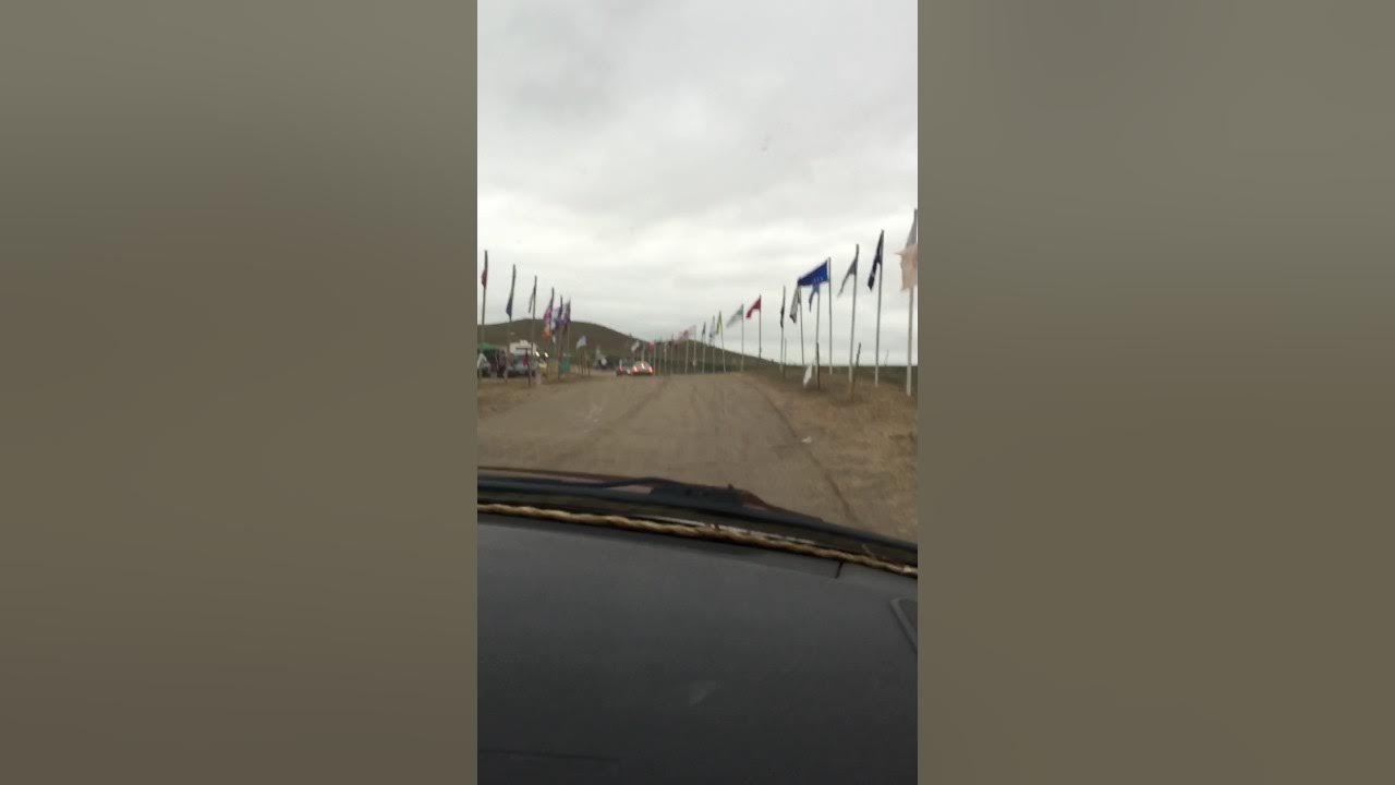 A drive up flag row at Oceti Sakowin camp, September 5, 2016 - YouTube