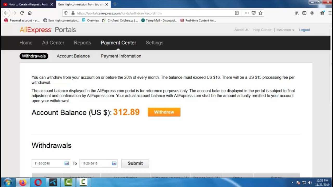 How to Withdraw from Aliexpress Portal Affiliate Account - Live ...