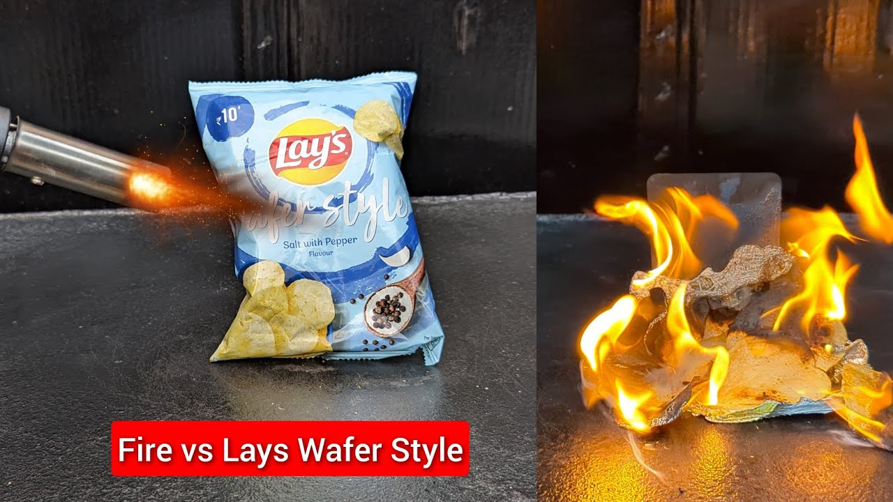Fire vs Lays wafer Style. Fire experiment. Satisfying fire video. - YouTube