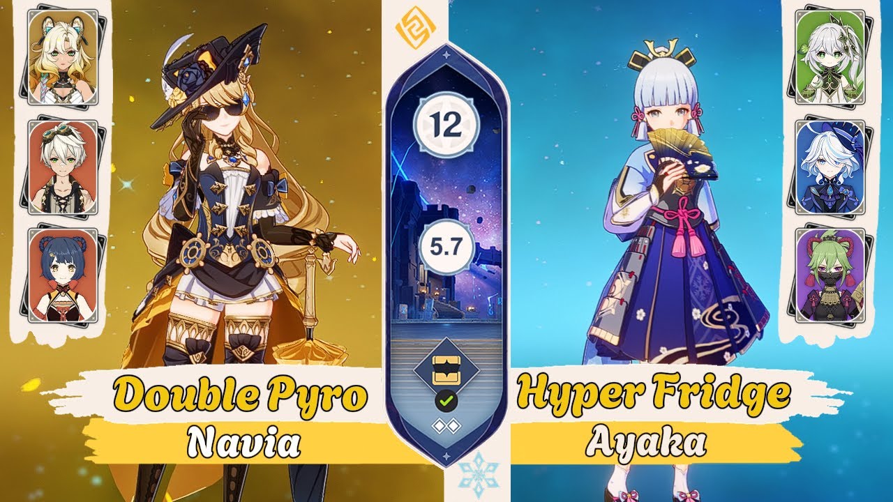 New 5.7 Abyss | C0 Navia Double Pyro & C0 Ayaka Hyper-Fridge | Genshin ...