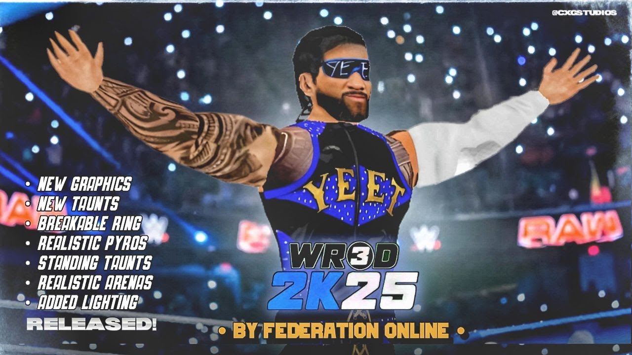 WR3D 2K25 V6 BY @FederationOnline333 RELEASED! | Breakable Ring,Pyro ...
