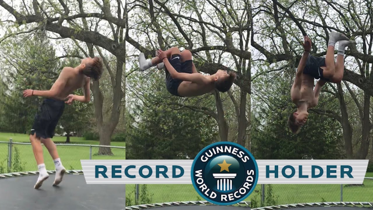 KID ALMOST BREAKS RECORD FOR MOST BACKFLIPS IN A ROW! - YouTube