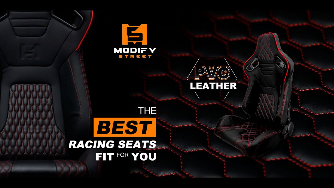 [Modify Street] - Pair of Black PVC + Snake Pattern Reclinable Racing ...