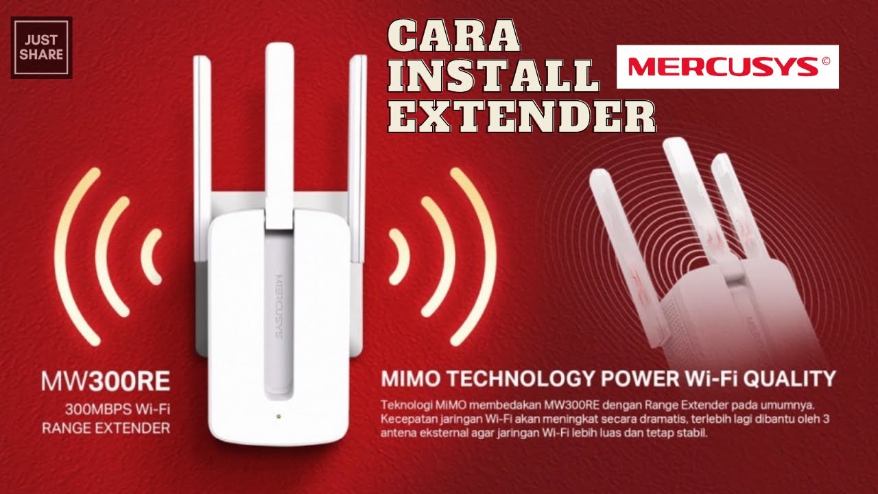 CARA PALING SIMPEL INSTALL / SETTING WIFI EXTENDER MERK MERCUSYS MW ...