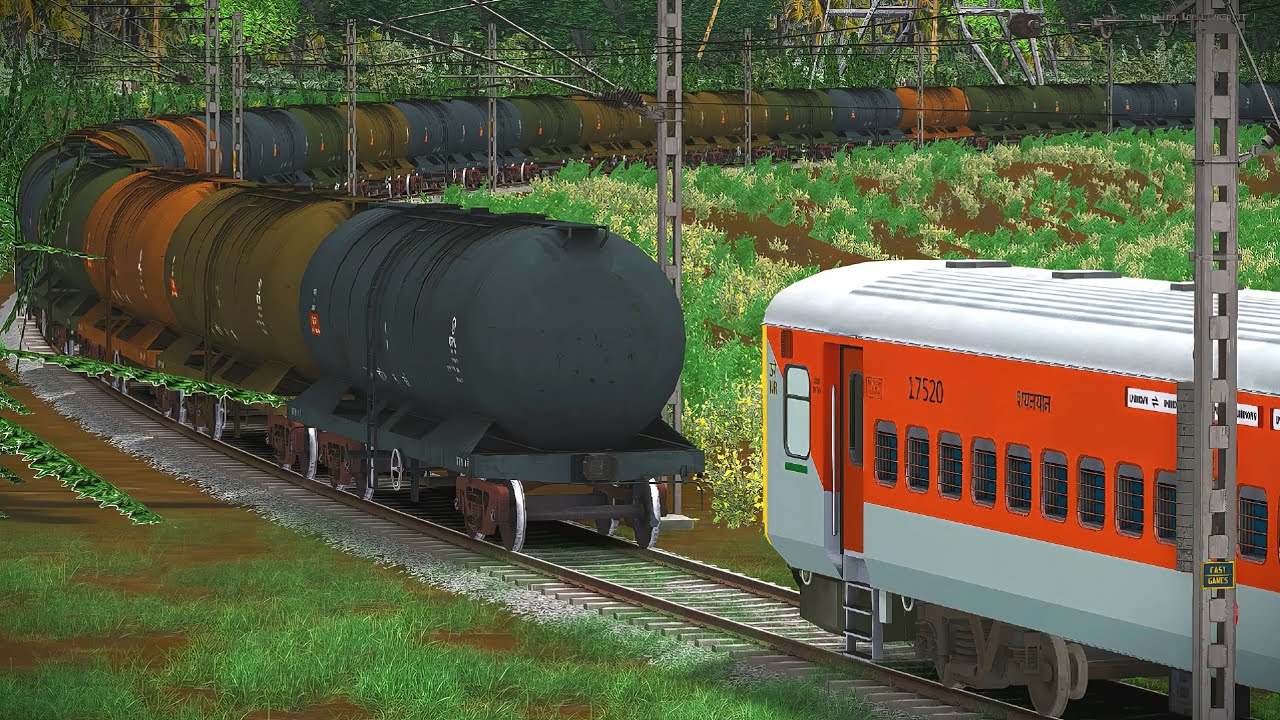 I LHB RED COUPLING OIL TANKER WAGONS I WDM 3D I GTS GAMING I - YouTube