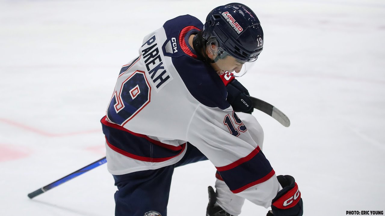 Zayne Parekh's First Career OHL Hat-Trick! - YouTube