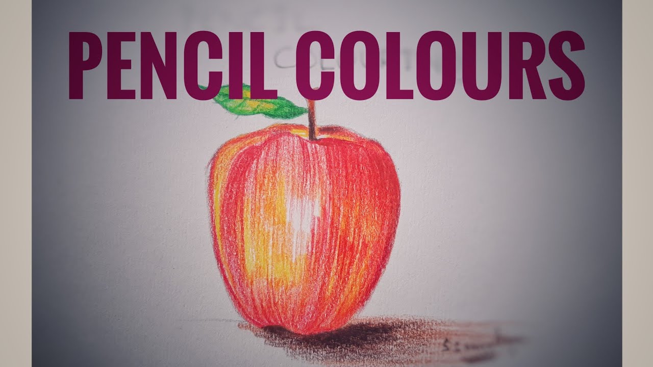 Colour pencils art for beginners. Making an apple. By Soumya Ranjan ...