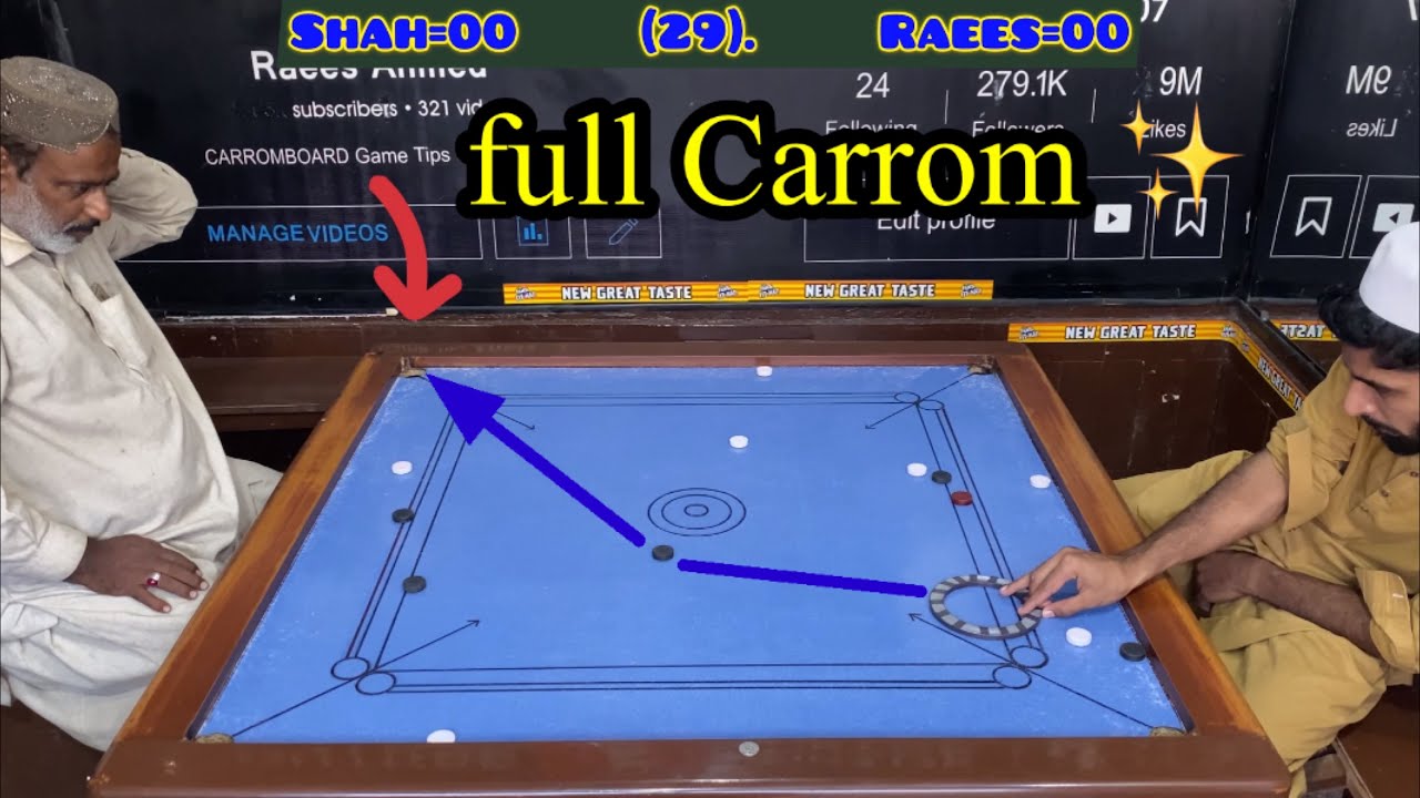 pakistan Carrom match 29 points rules Shah g (vs) Raeesahmed - YouTube