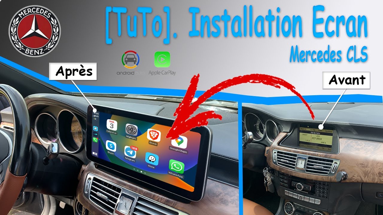 Installer cran Android Mercedes Cls Cla CarPlay Android Auto YouTube