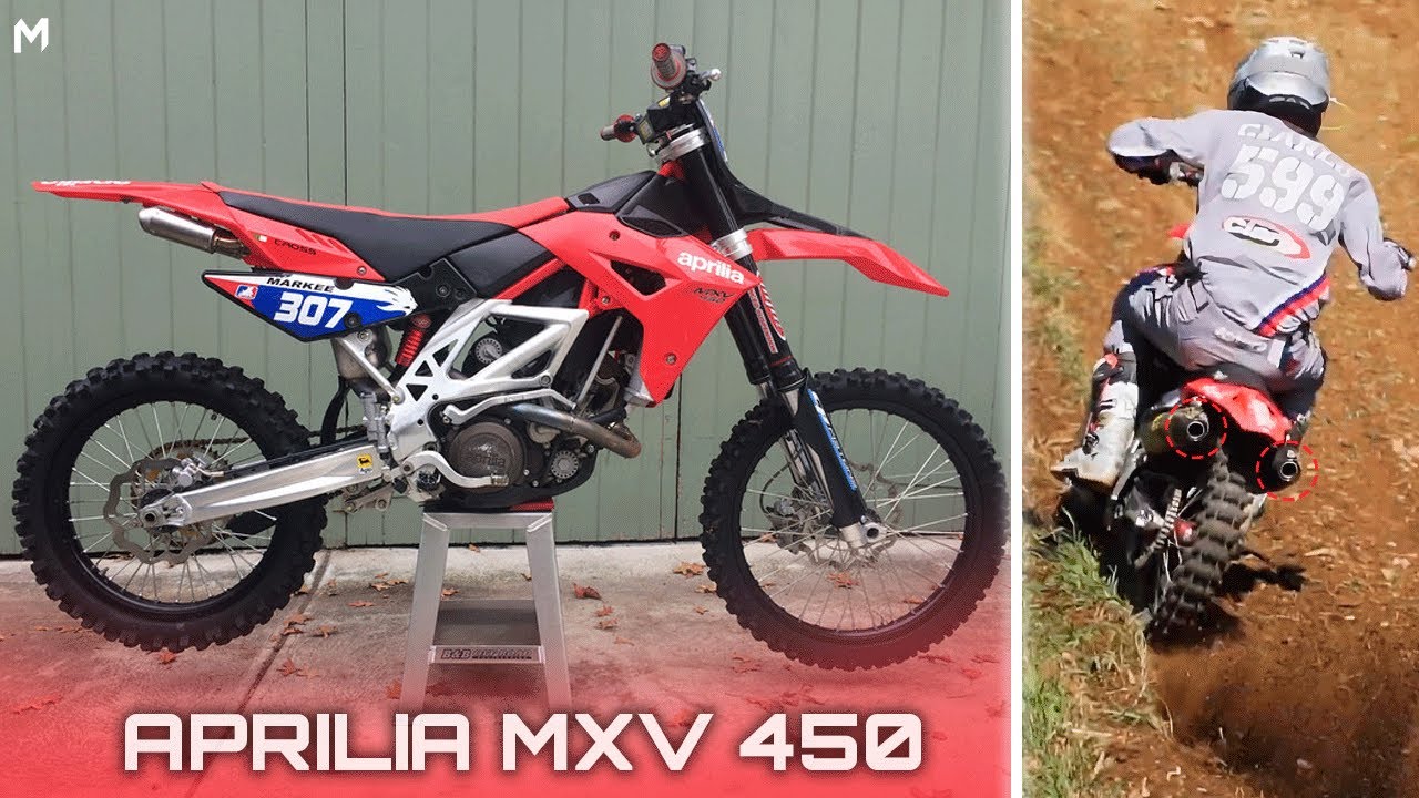 LA CROSS "PROHIBIDA" / TIENE DOS CILINDROS y +60 HP / APRILIA MXV 450 - YouTube
