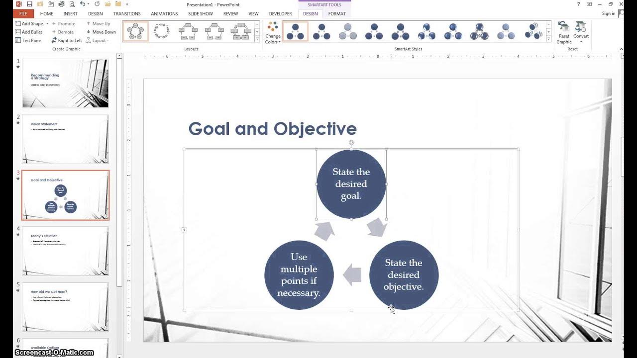 Convert bulleted list to SmartArt in PowerPoint 2013 - YouTube