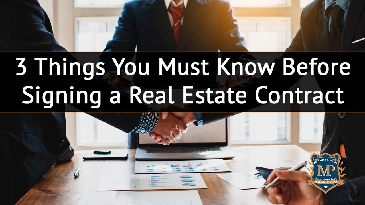 3 Things You Must Know Before Signing a Real Estate Contract - YouTube