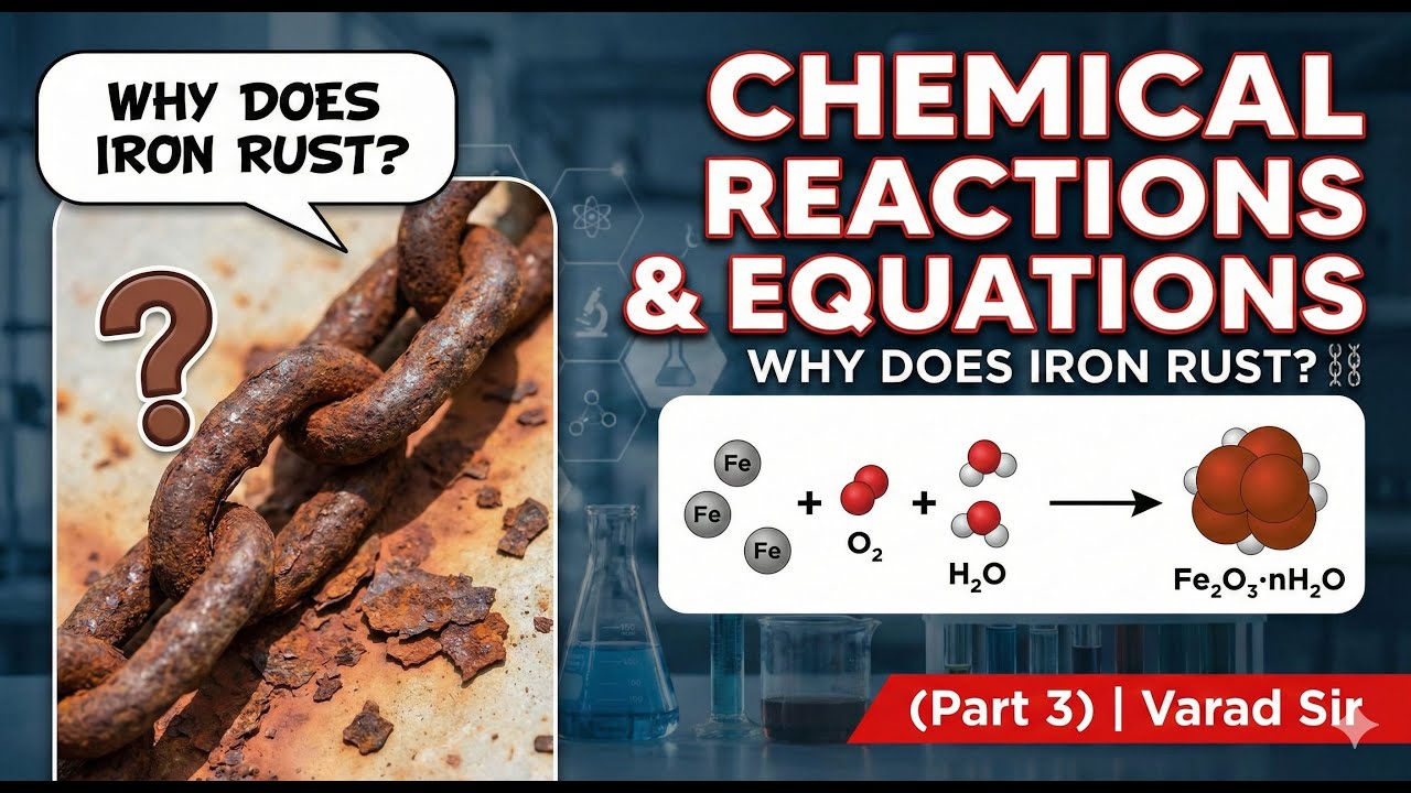Why does Iron Rust? ⛓️ Chemical Reactions & Equations (Part 3) | Varad ...