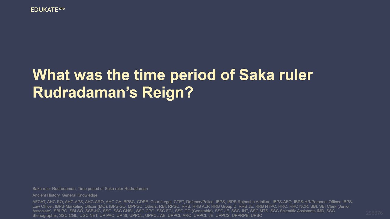 What was the time period of Saka ruler Rudradaman’s Reign? - YouTube