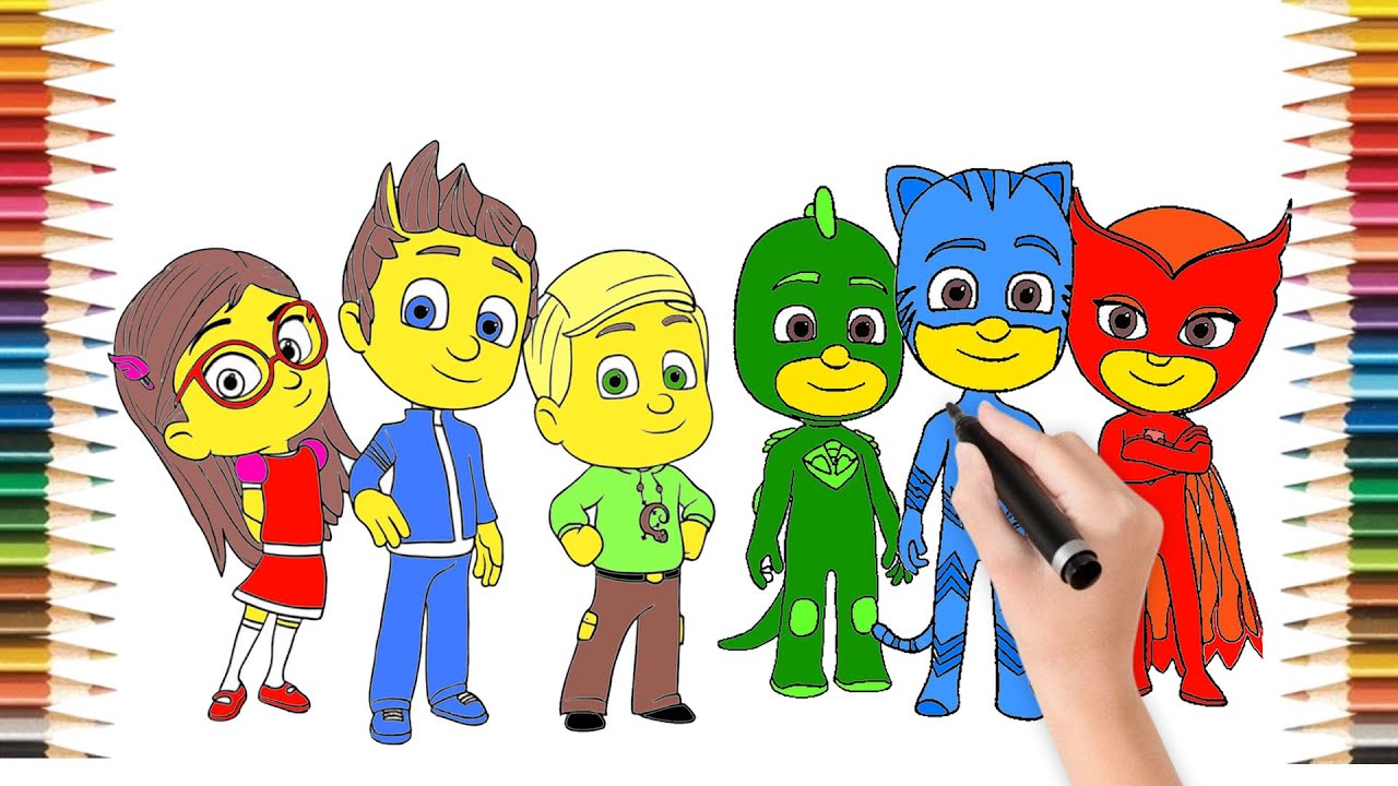 Coloring PJ Masks Amaya, Connor and Greg - PJ Masks Coloring Pages For ...