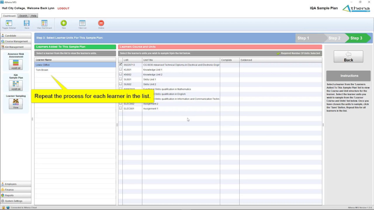 Athena MIS - How to Create an IQA Sample Plan - YouTube