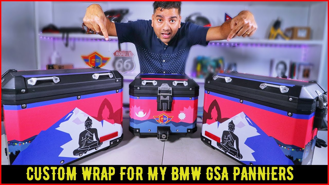Custom Wrap for my BMW R1250 GSA Panniers - YouTube