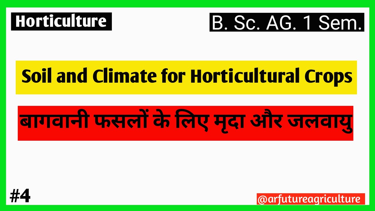 Soil and Climate for Horticultural Crops | Bsc. Ag 1st Sem ...
