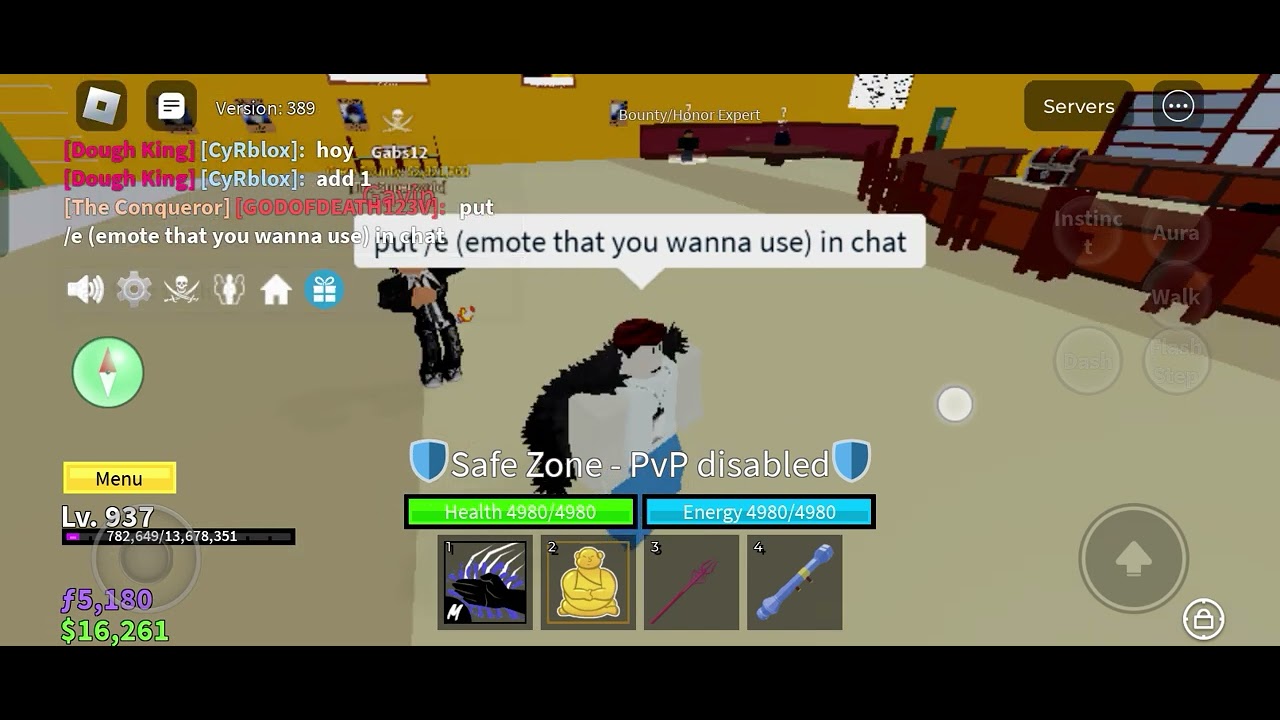 How to use emote in blox fruits - YouTube