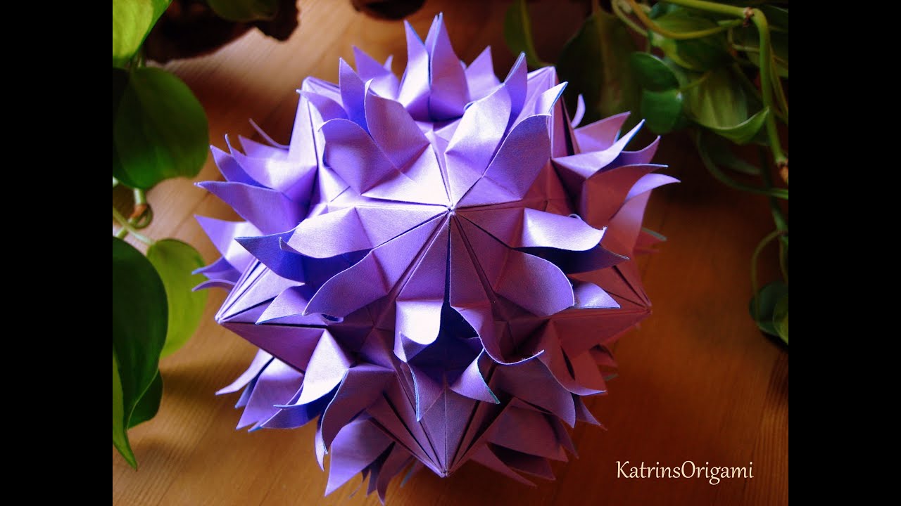 Origami Sudden Flame Kusudama - YouTube