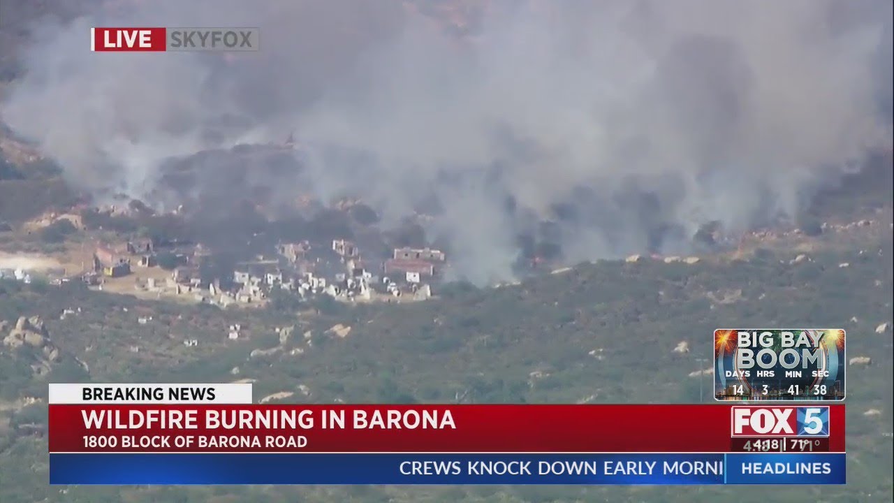 Brush Fire Burns In Barona - YouTube