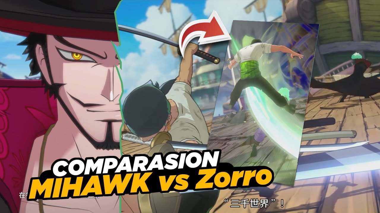 COMPARASION 3 DIFFERENT ONE PIECE GAMES MOBILE [ Mihawk vs Zorro Moment ...