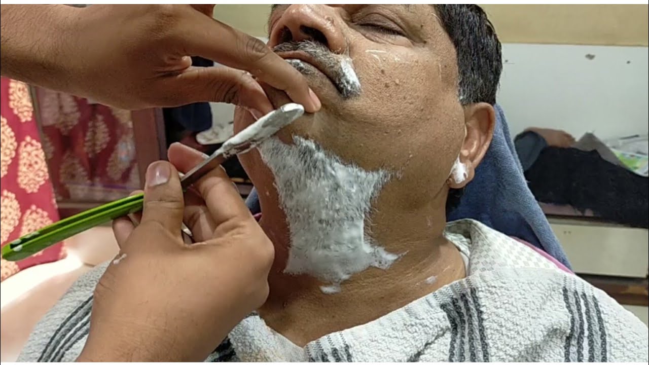 💈Indian Barber 🧔| An Outstanding Clean Beard Shave In Indain Barber ...